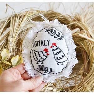 Easter Egg Tags Easter Basket Tags Embroidered Easter Decoration ...