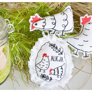 Easter Egg Tags Easter Basket Tags Embroidered Easter Decoration ...