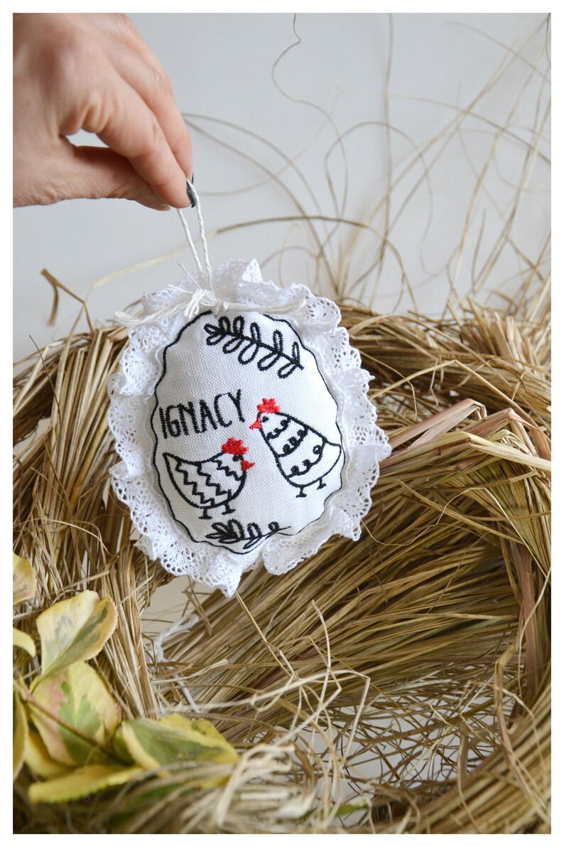 Easter Egg Tags Easter Basket Tags Embroidered Easter - Etsy