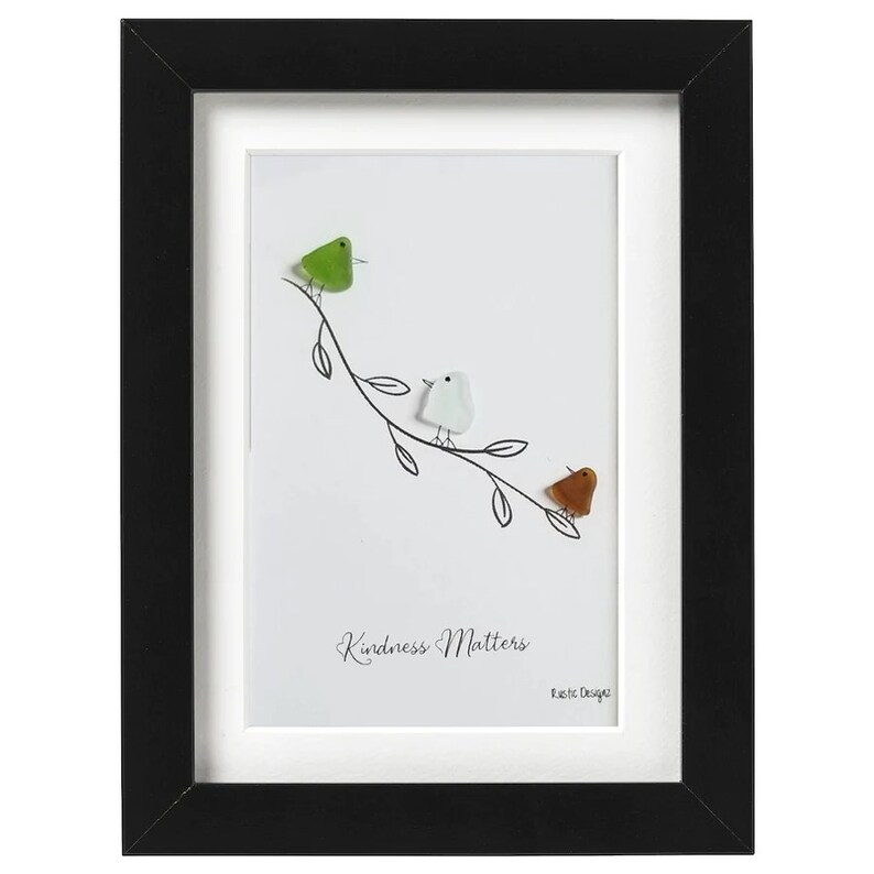 Kindness Matters Genuine Sea Glass Art Frame Inspirational - Etsy
