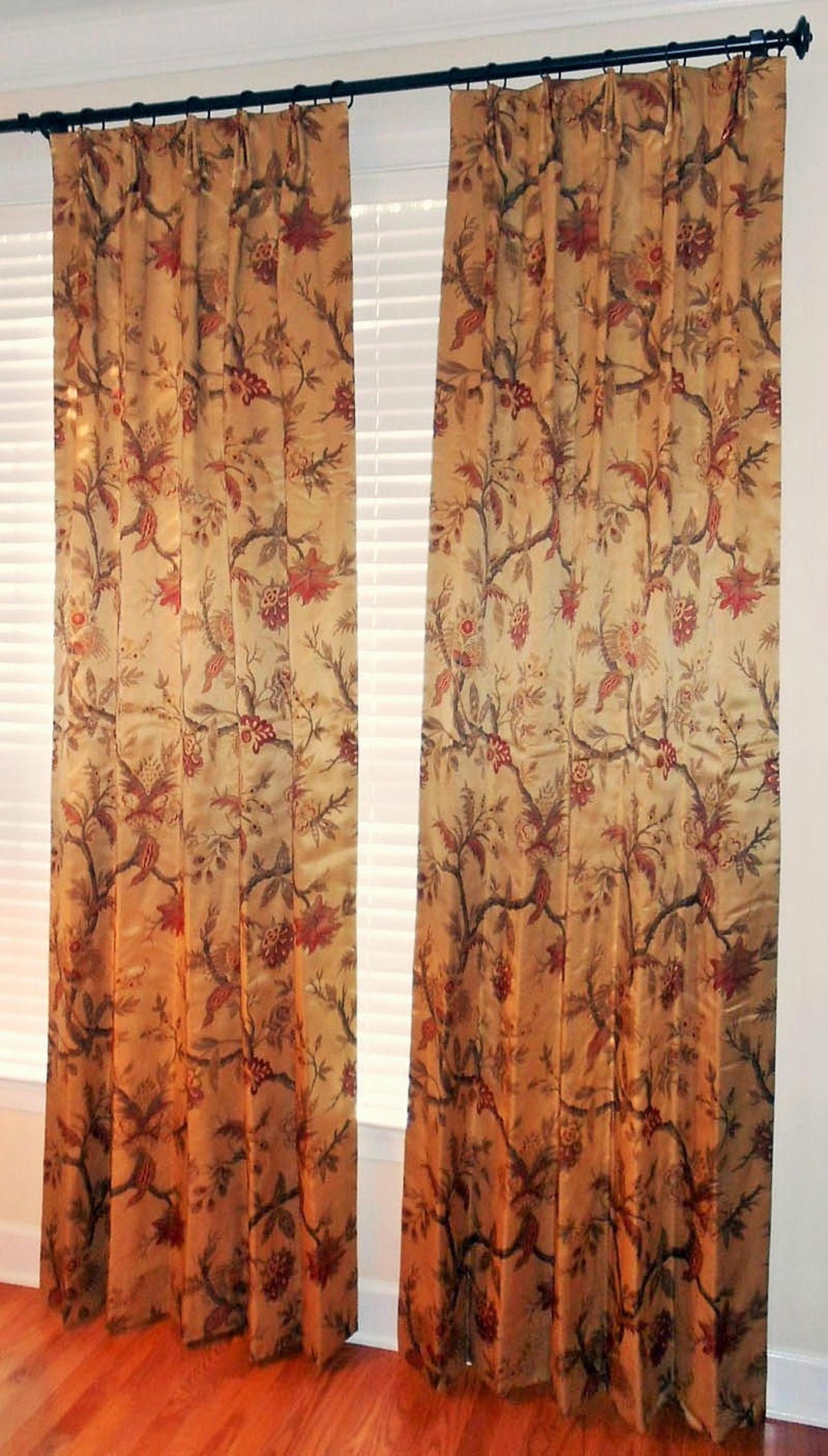 Par de cortinas personalizadas estampado diseño floral árbol de la vida ...