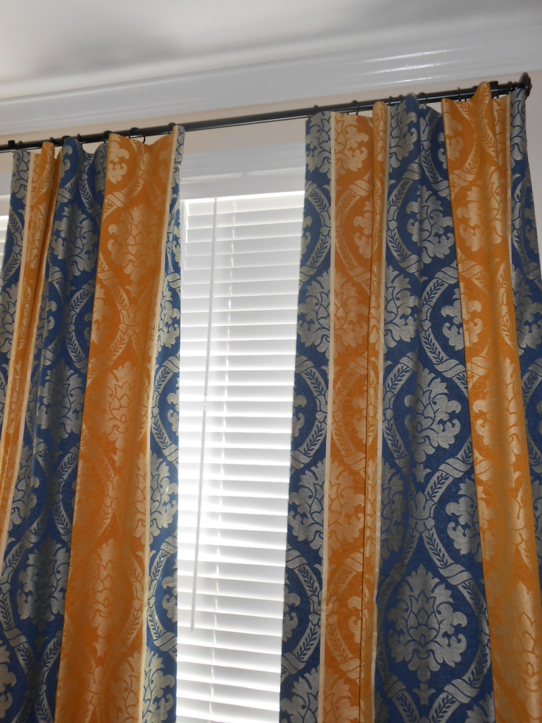 Scalamandre Fabric Custom Made Drapes Palazzo Stripe Woven Damask ...