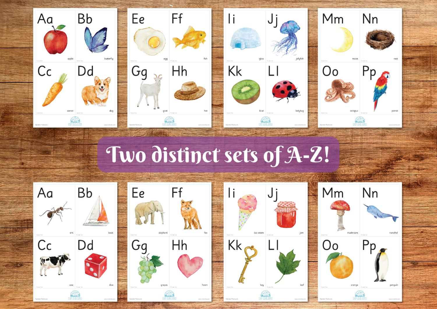 Print and Cursive Alphabet Flashcards - Etsy