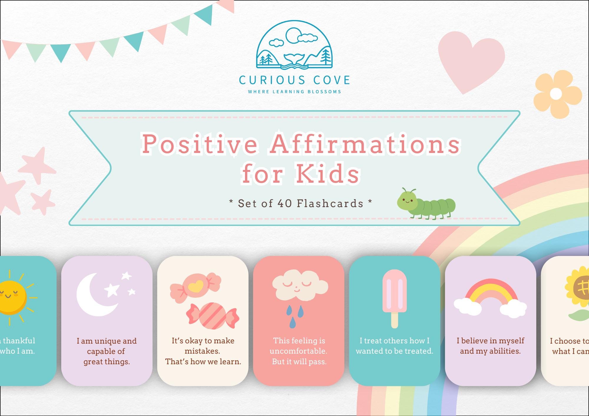 40 Positive Affirmations Flashcards - Etsy