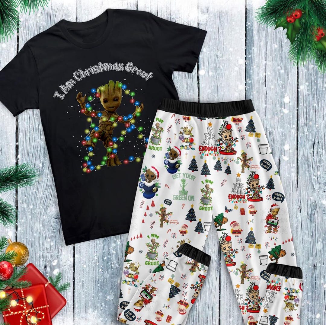 I Am Groot Pajamas Set, Personalized Family Pajamas, Family Christmas ...