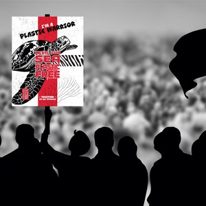 Plastic Pollution Protest Poster Digital DOWNLOAD Endangered Turtle ...