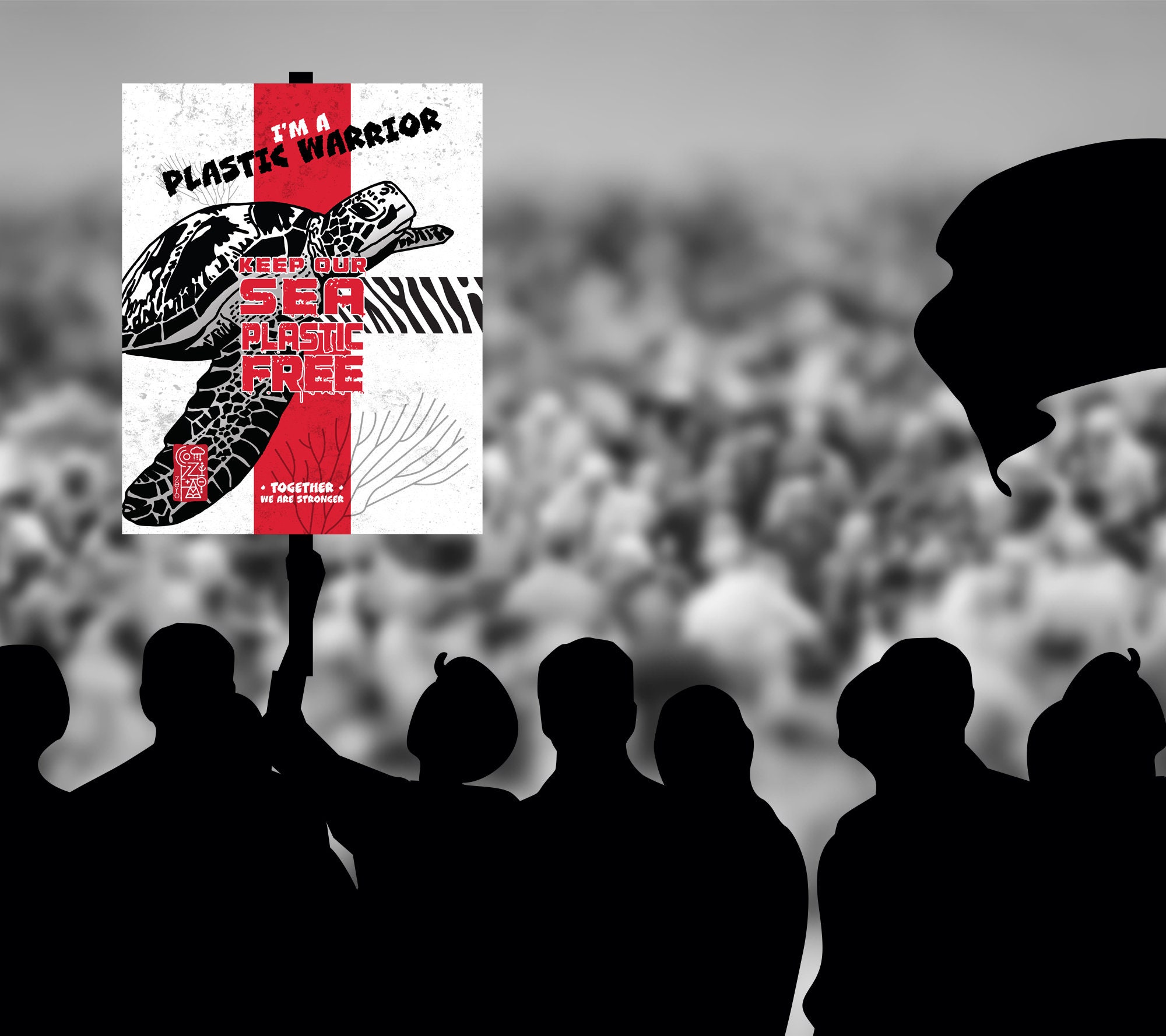 Plastic Pollution Protest Poster Digital DOWNLOAD Endangered Turtle ...