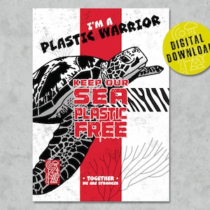 Plastic Pollution Protest Poster Digital DOWNLOAD Endangered - Etsy