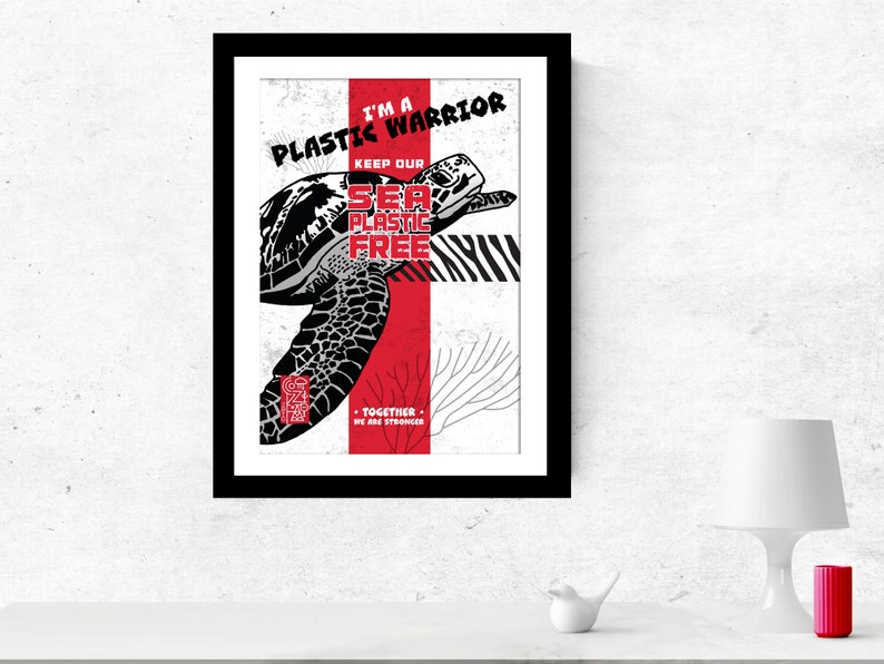 Plastic Pollution Protest Poster Digital DOWNLOAD Endangered Turtle ...