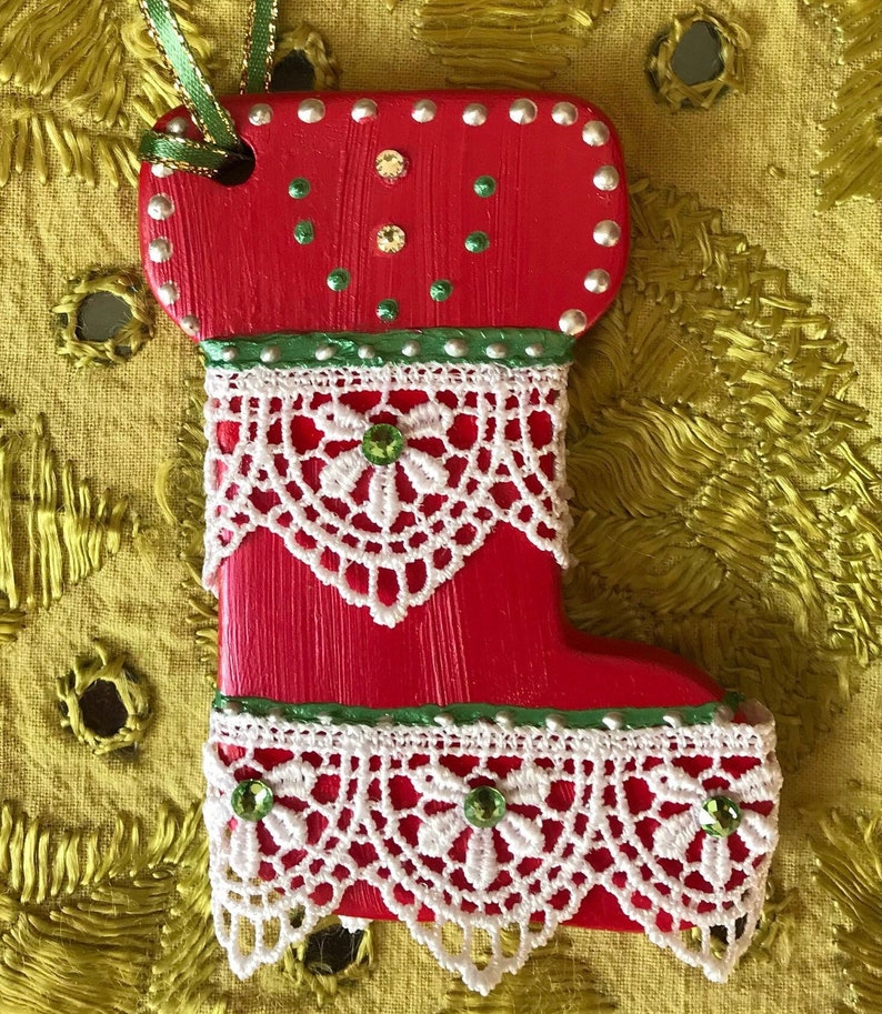 Homemade Christmas Ornament | Christmas Stocking - Etsy