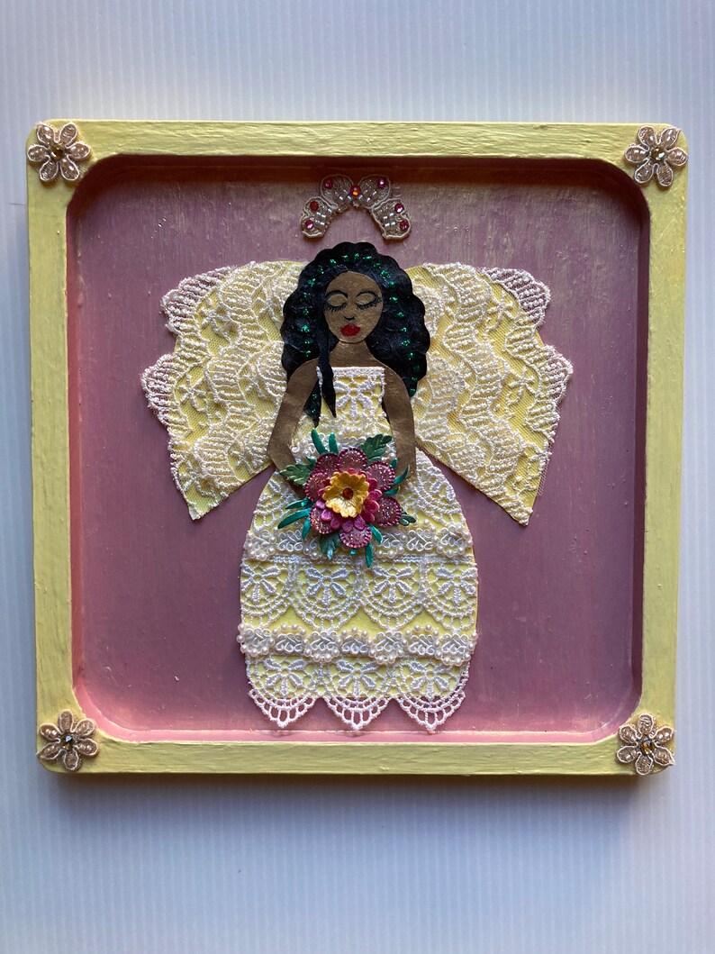 Angel Artwork | Angel Art Doll | Fairy Wing | Angel Home Accents - Etsy