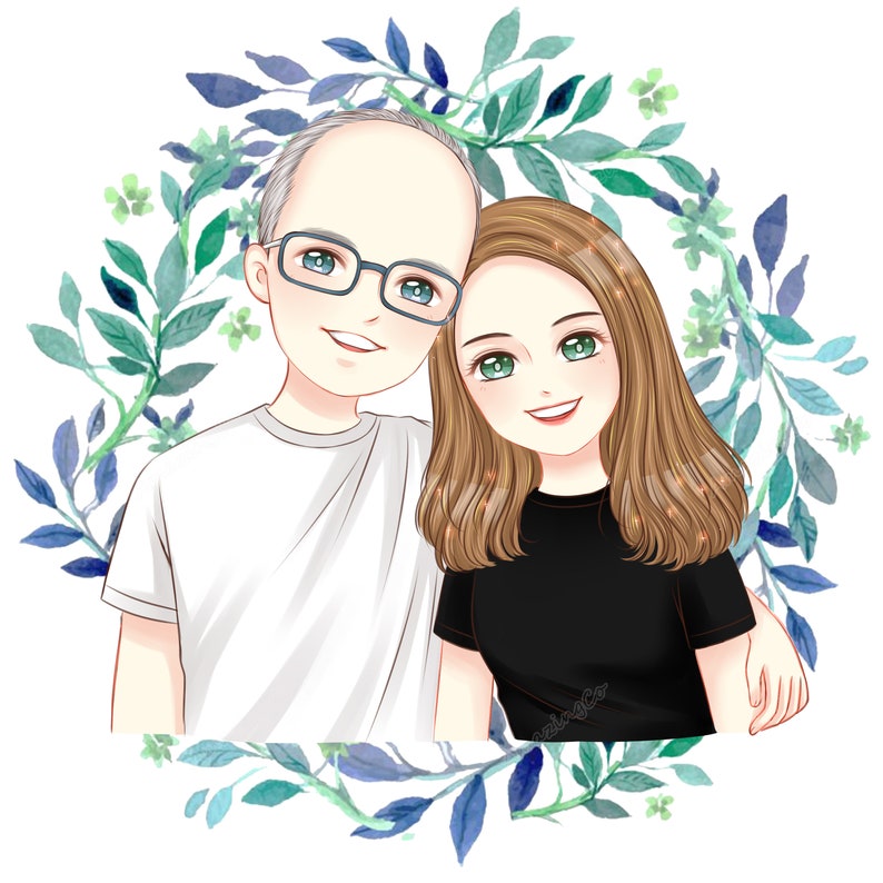 Custom portrait cartoon portrait caricature illustration | Etsy