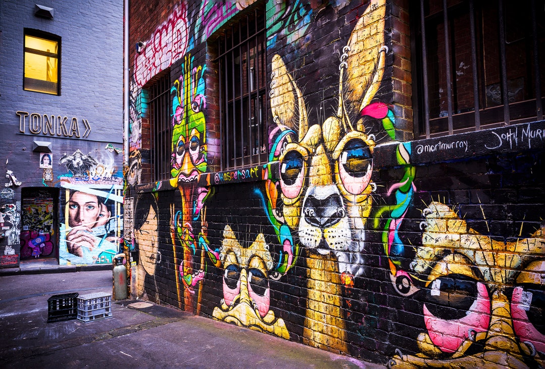 Graffiti Wall Art, Street Art Poster, Melbourne Australia, Kangaroo Art ...