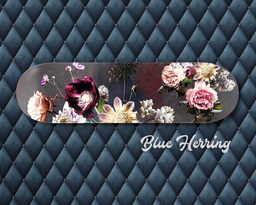 Flower Skateboard, Floral Skate Deck, Skateboard Wall Art, Moody ...
