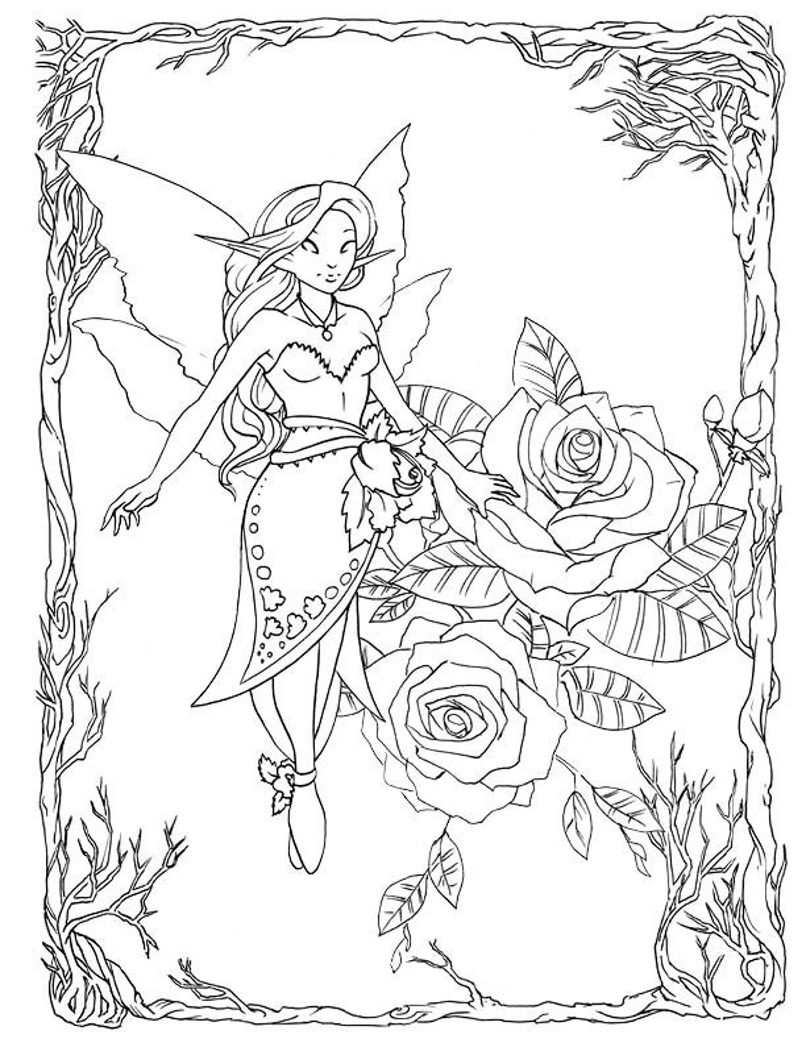 Fairies & Flowers Adult Coloring Book - Etsy