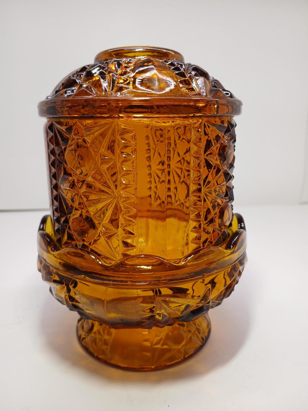 Indiana Glass Amber Fairy Lamp - Etsy