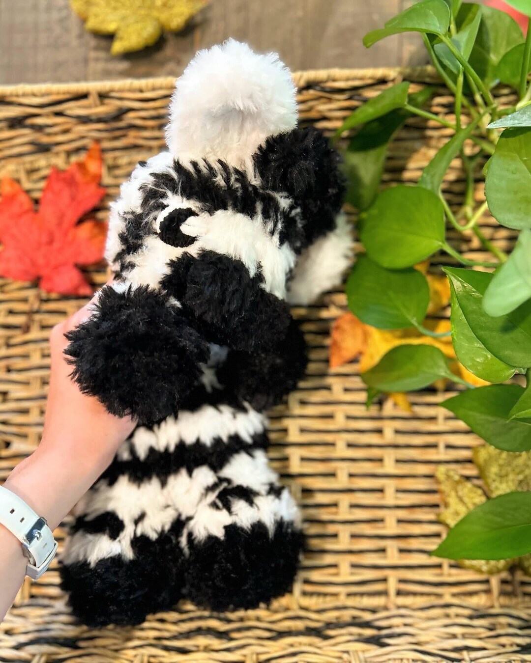 READY TO SHIP Zara Zebra Crochet Lovey Snuggie Fluffy Faux Fur Handmade ...