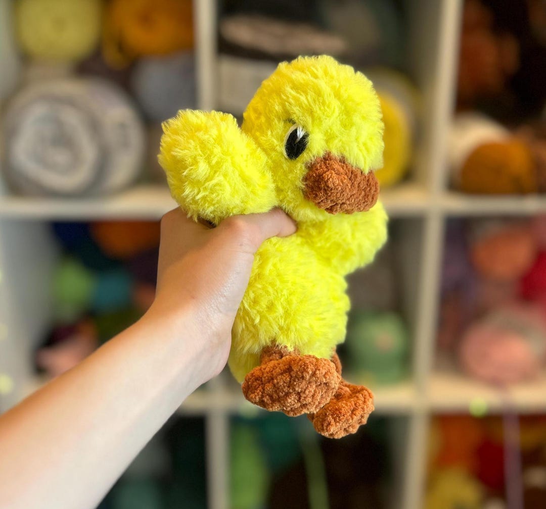 Fluffy Baby Della Duck Crochet Lovey Unstuffed Body Stuffed Head Baby ...