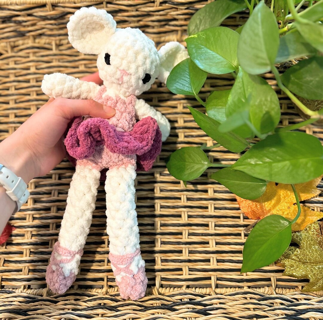 MADE TO ORDER Brie Mouse Crochet Plushie Lovey Snuggie Doll Tutu Baby ...
