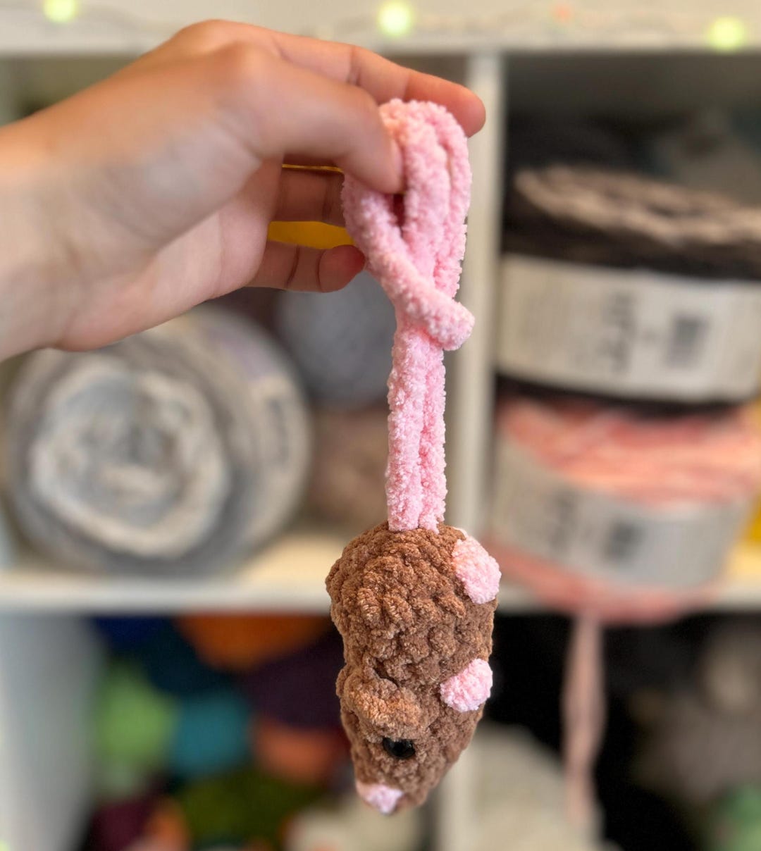 Caramel Baby Mouse Hanger Crochet Rat Hanger Plushie Mouse Lover Gift ...