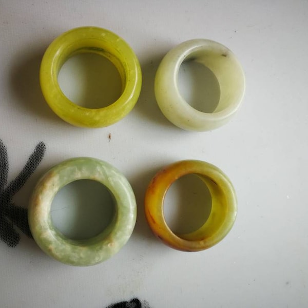Vintage Jade Thumb Ring - Etsy