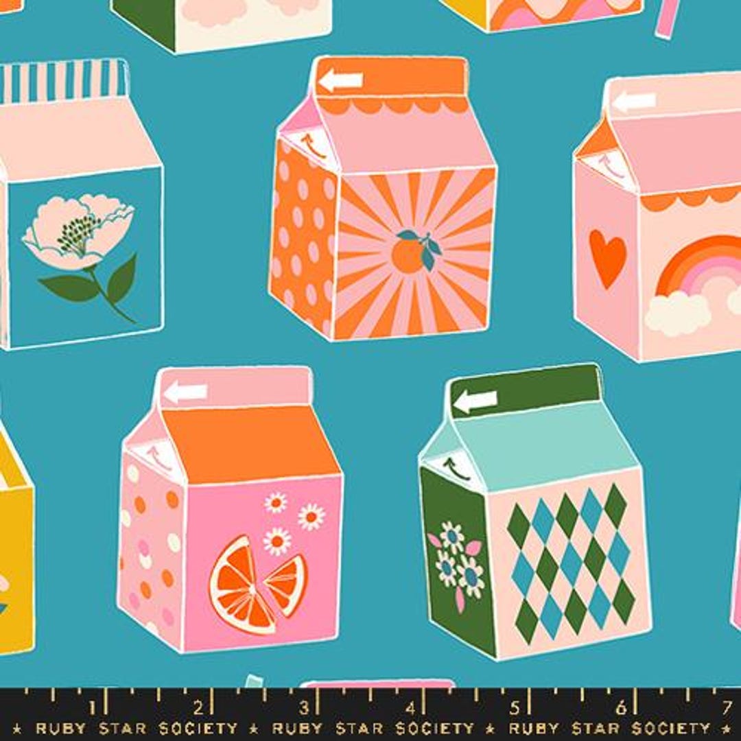 Juicy,retro Juice Boxes, in Dark Turquoise, Ruby Star Society, Moda ...