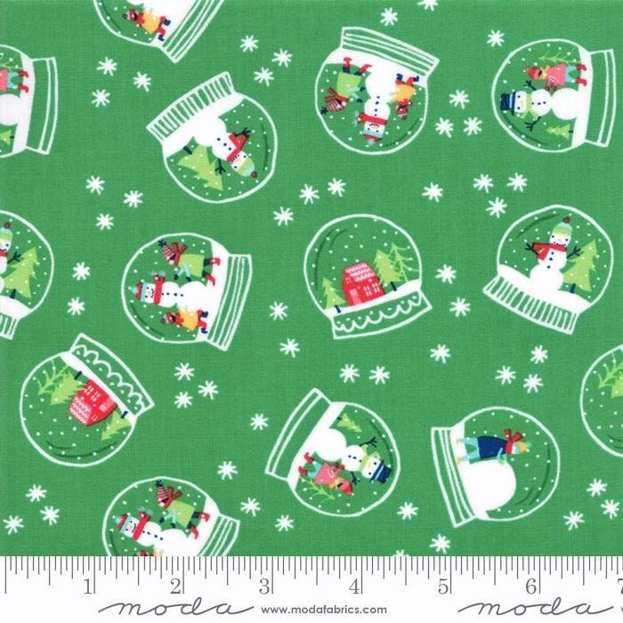 Moda Snow Day 20632 17 Snowglobe Magic Kelly Green, sold by the 1/2 ...