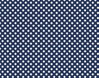 Medium Dots Navy by Riley Blake Designs One Yard Cut - Etsy