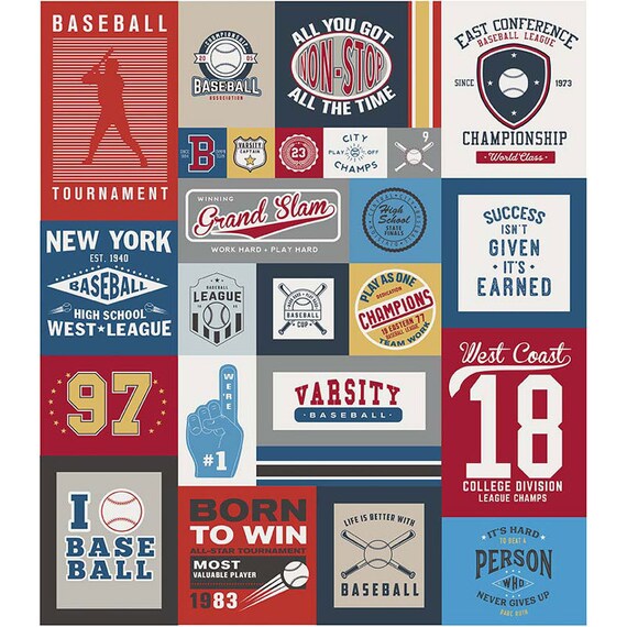 Varsity Baseball Panel 65x64 by Deena Rutter for | Etsy