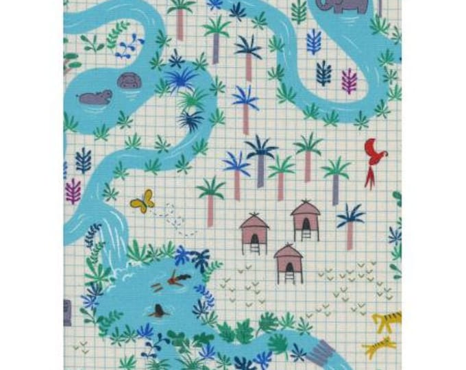 R1954-001 Lagoon Lagoon Map Natural Unbleached Cotton - Etsy