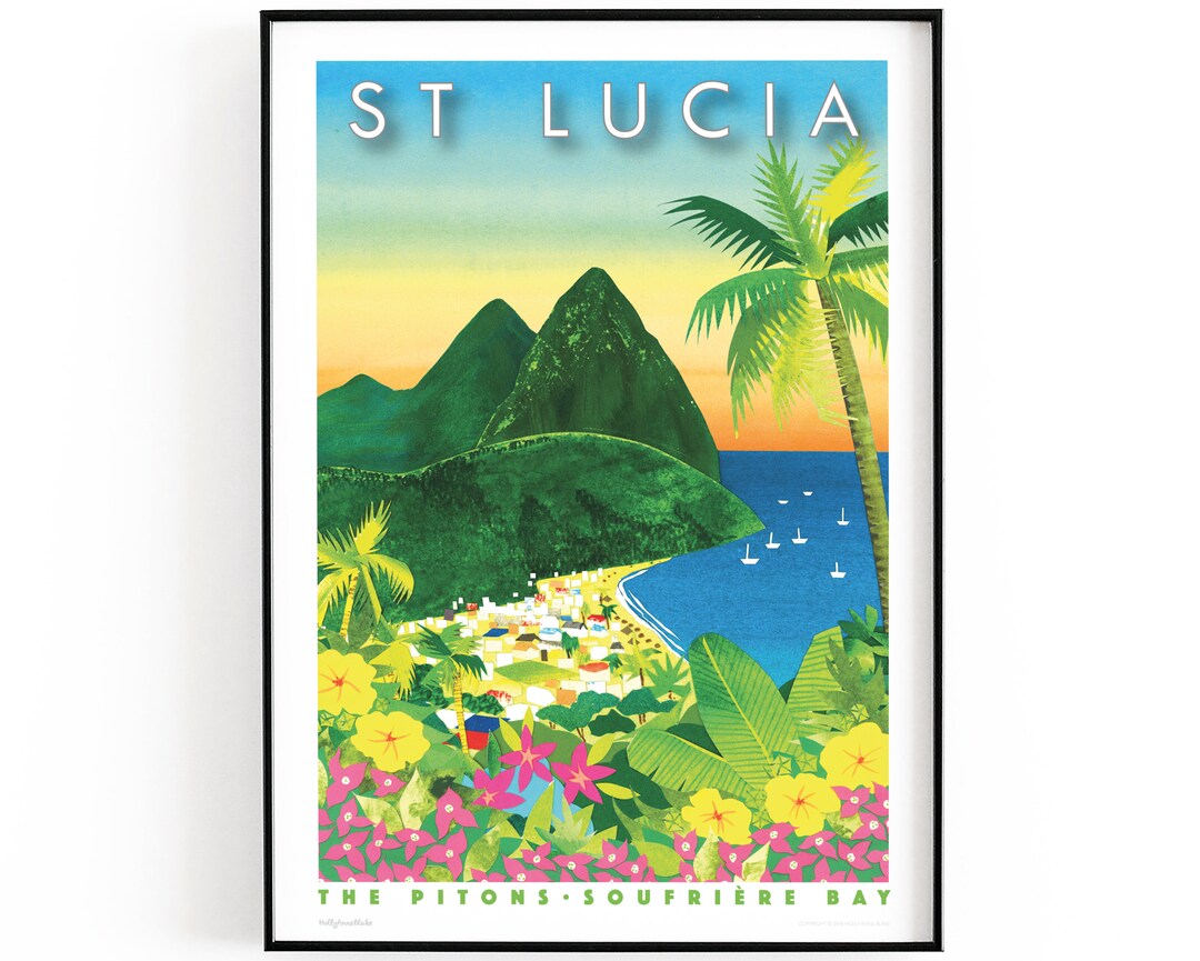 St Lucia, Caribbean Print A3 (297mm X 420mm) - Etsy UK