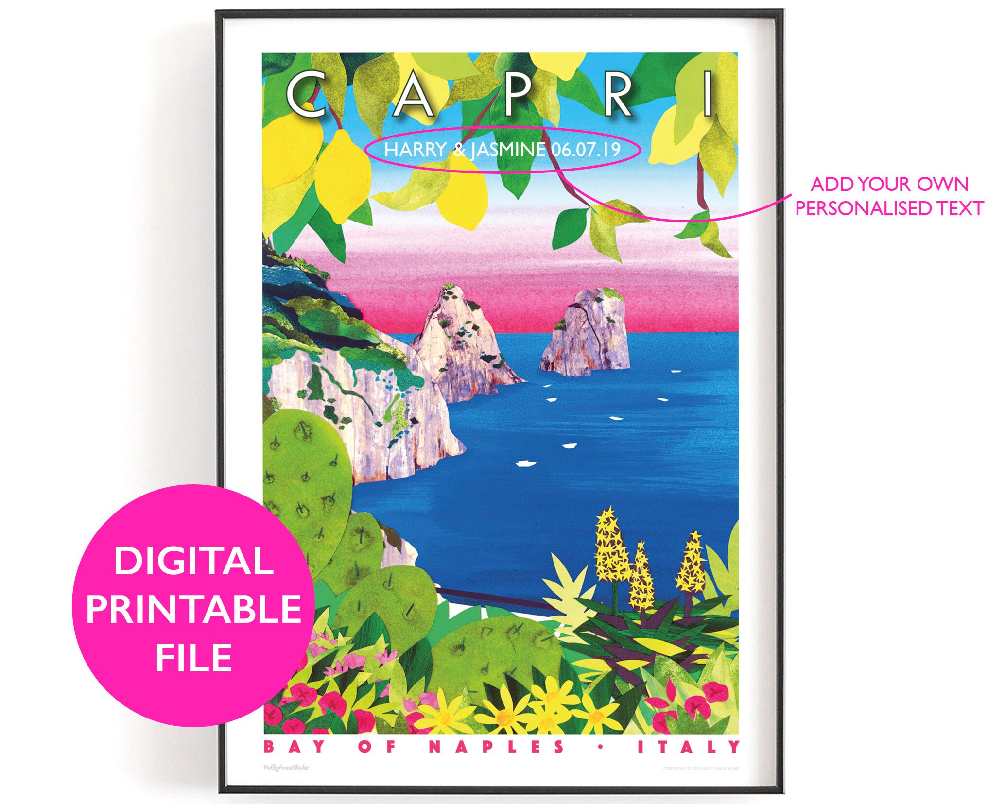 CAPRI Personalised Digital Printable Art A5 A4 A3 5x7 | Etsy
