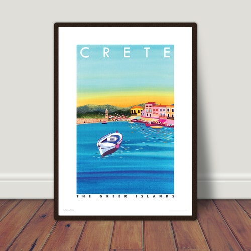 CRETE PRINT A3. Crete Greece Travel Poster - Etsy UK