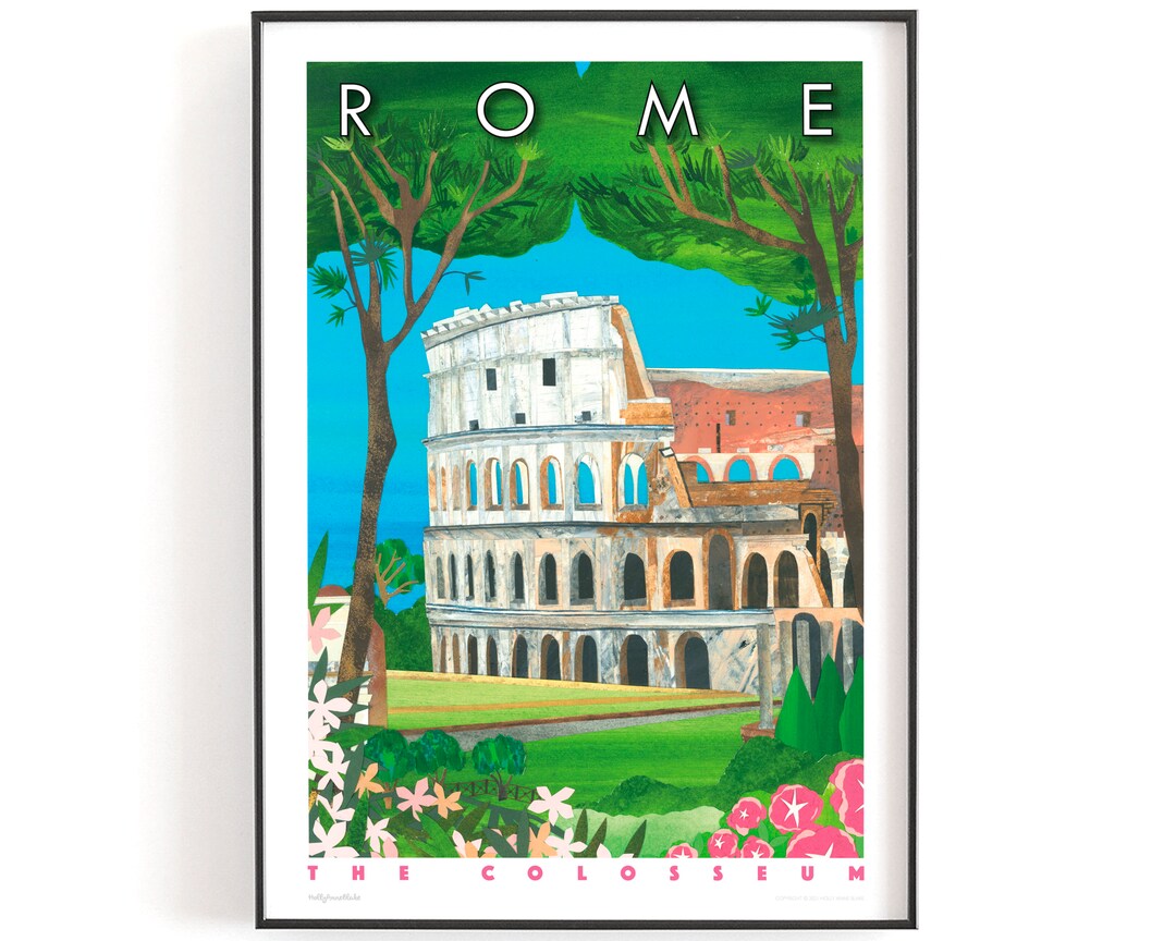 ROME, Colosseum Print A4 or A5 Printed on Textured Paper With a Thin ...