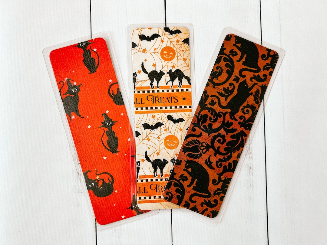 Black Cats Halloween Bookmarks - Etsy