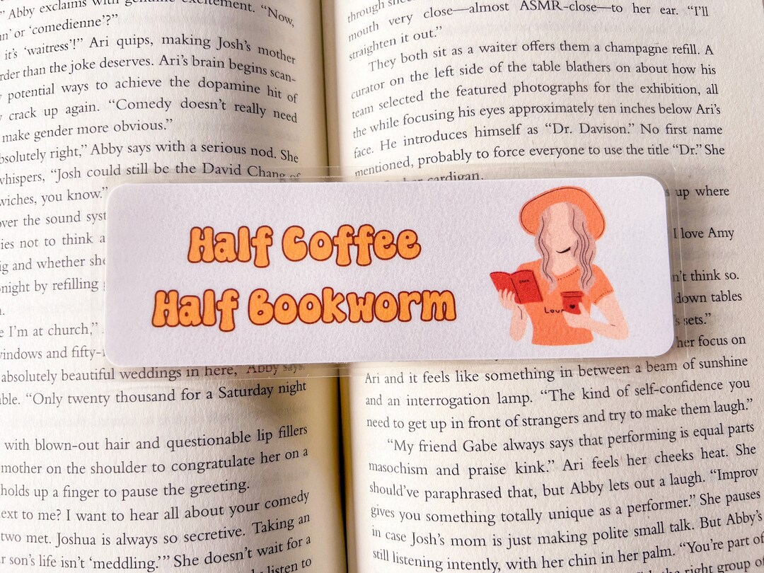 Half Coffee Half Bookworm Bookmark Book Lovers Bookmark Laminated ...