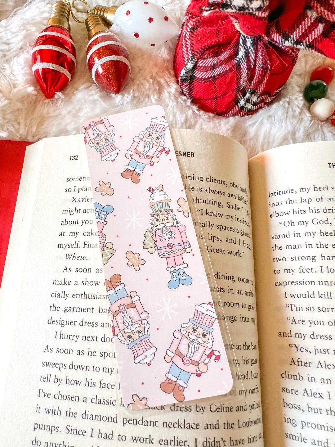 Pink Nutcracker Bookmark Christmas Bookmark Cupcake Bookmark Holiday ...