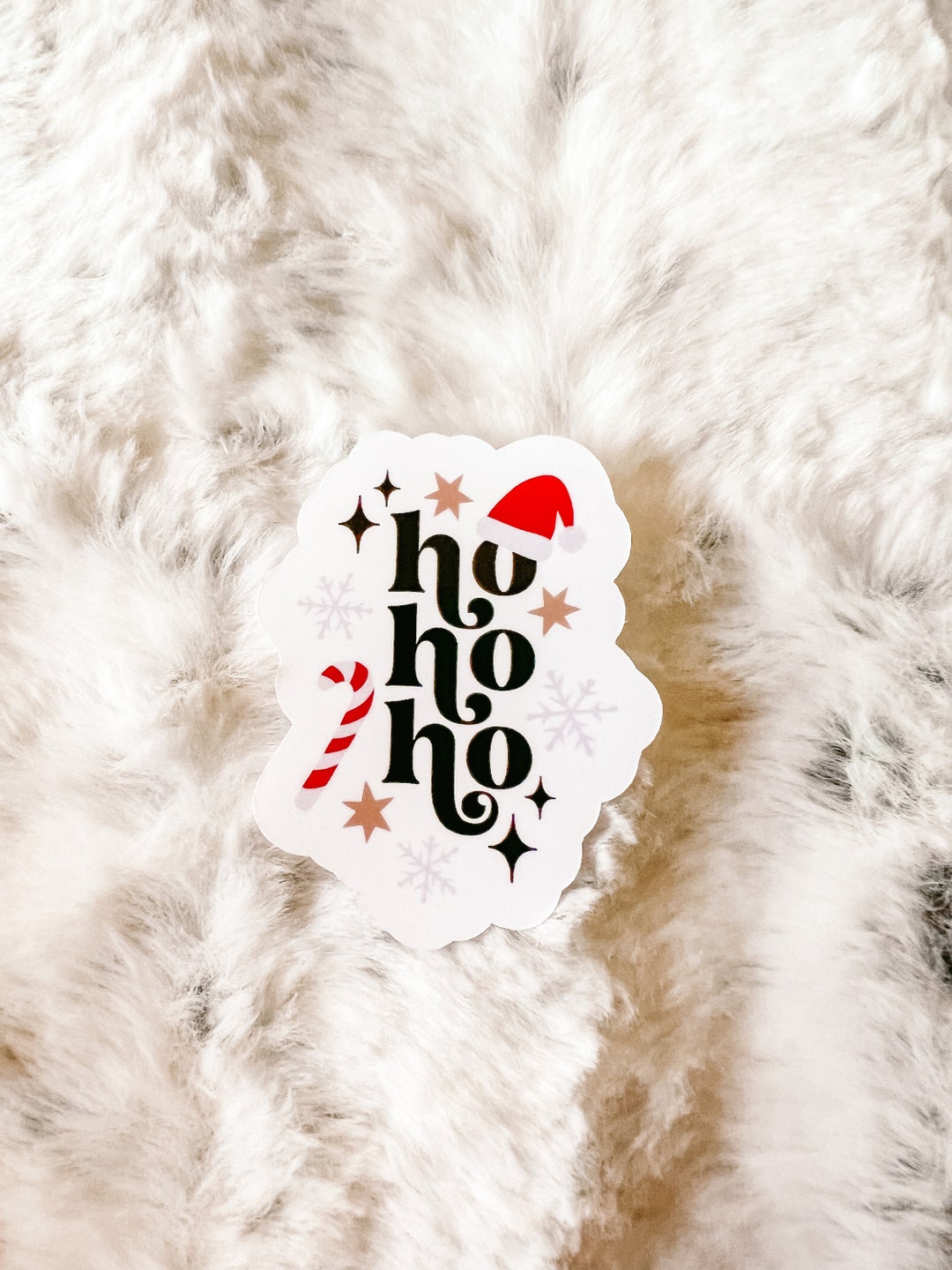 Santa Hat & Candy Canes Christmas Sticker | Reader Sticker | Cute ...