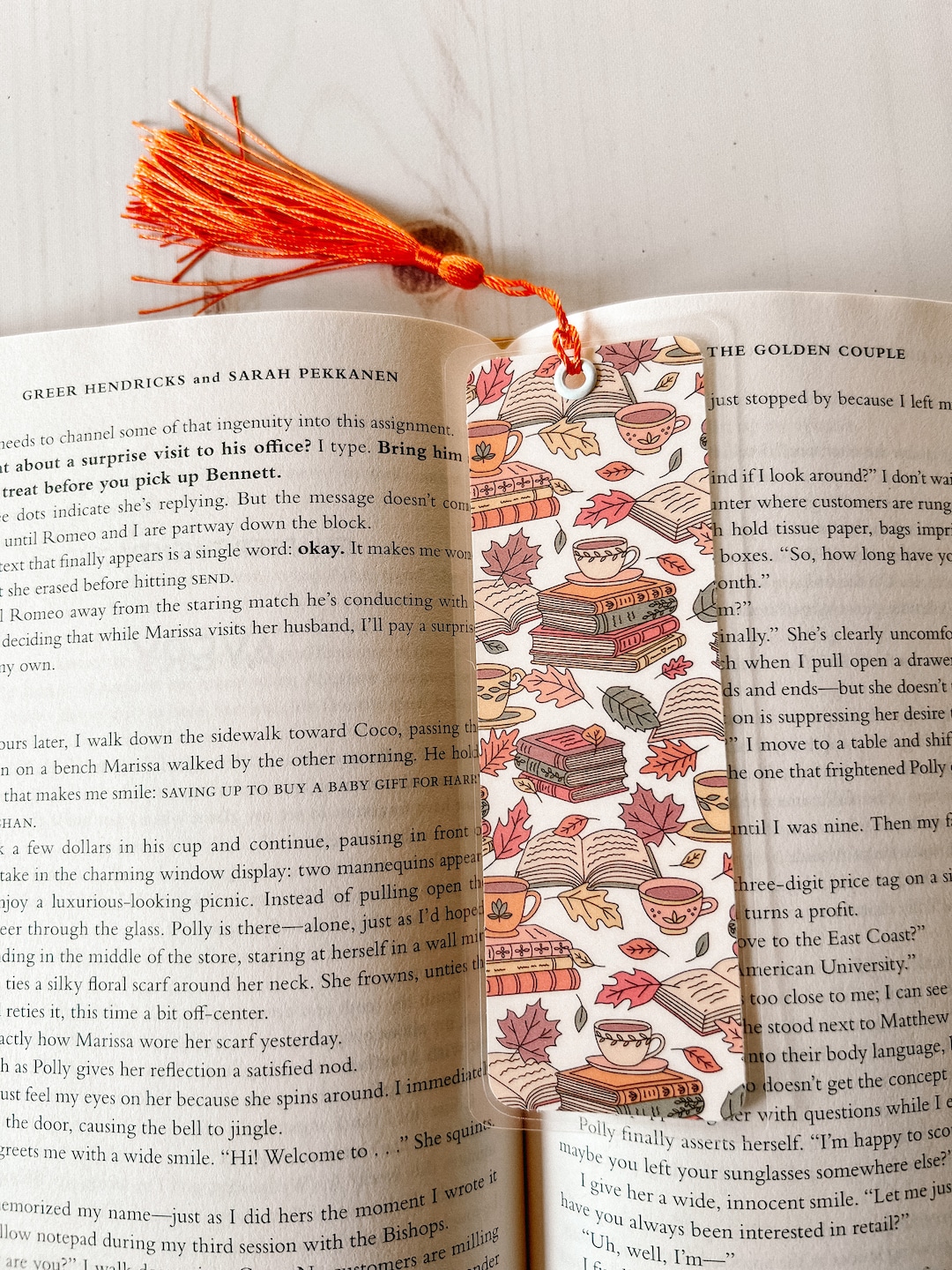 Fall Books & Reading Bookmark | Leaves Bookmark | Autumn Bookmark | Tea ...