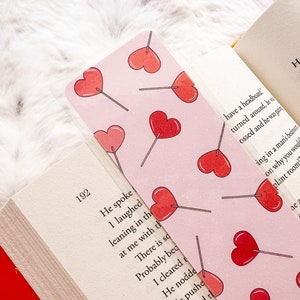 Heart Lollipop Bookmark | Valentine's Day Bookmark | Love Bookmark ...