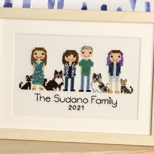 Cross Stitch Custom Personalised Family Portrait - Etsy