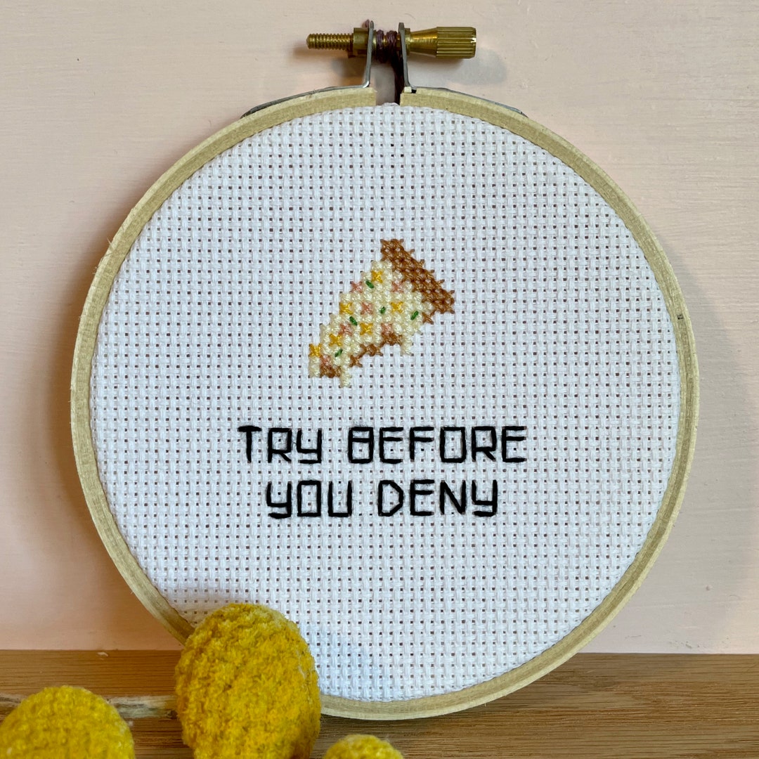 Hawaiian Pizza Cross Stitch Try Before You Deny Embroidery Stranger ...