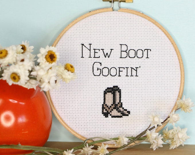 New Boot Goofing Cross Stitch - Cop TV Show Embroidery - Lieutenant ...