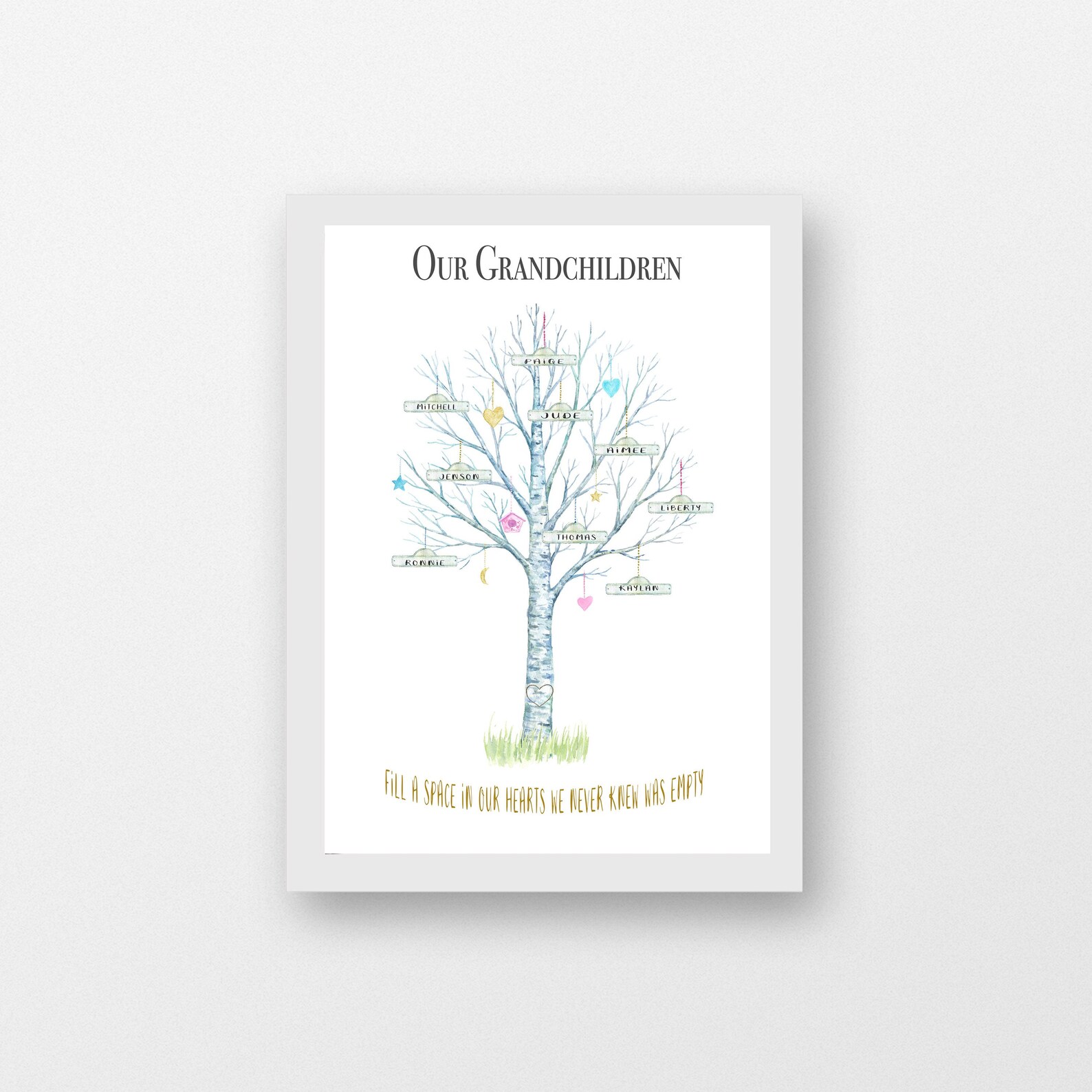 Grandparent's Gift, Mother's Day, Family Tree, Nanny Gift ...