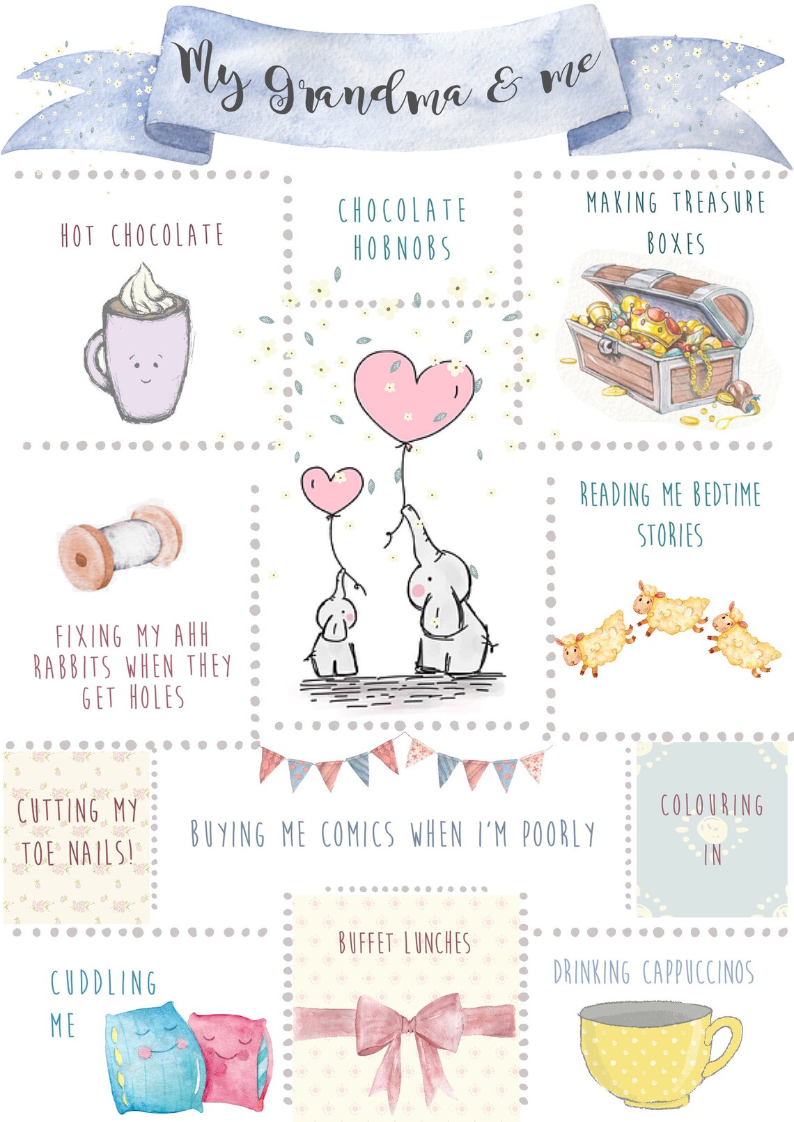 Personalised My Mum and Me Memory Print, Mother's Day Gift for Mum, Mum ...