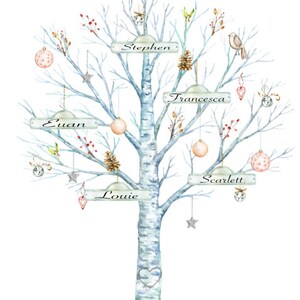 Personalised Family Tree Christmas Greeting Cards Pack, Christmas Cards ...