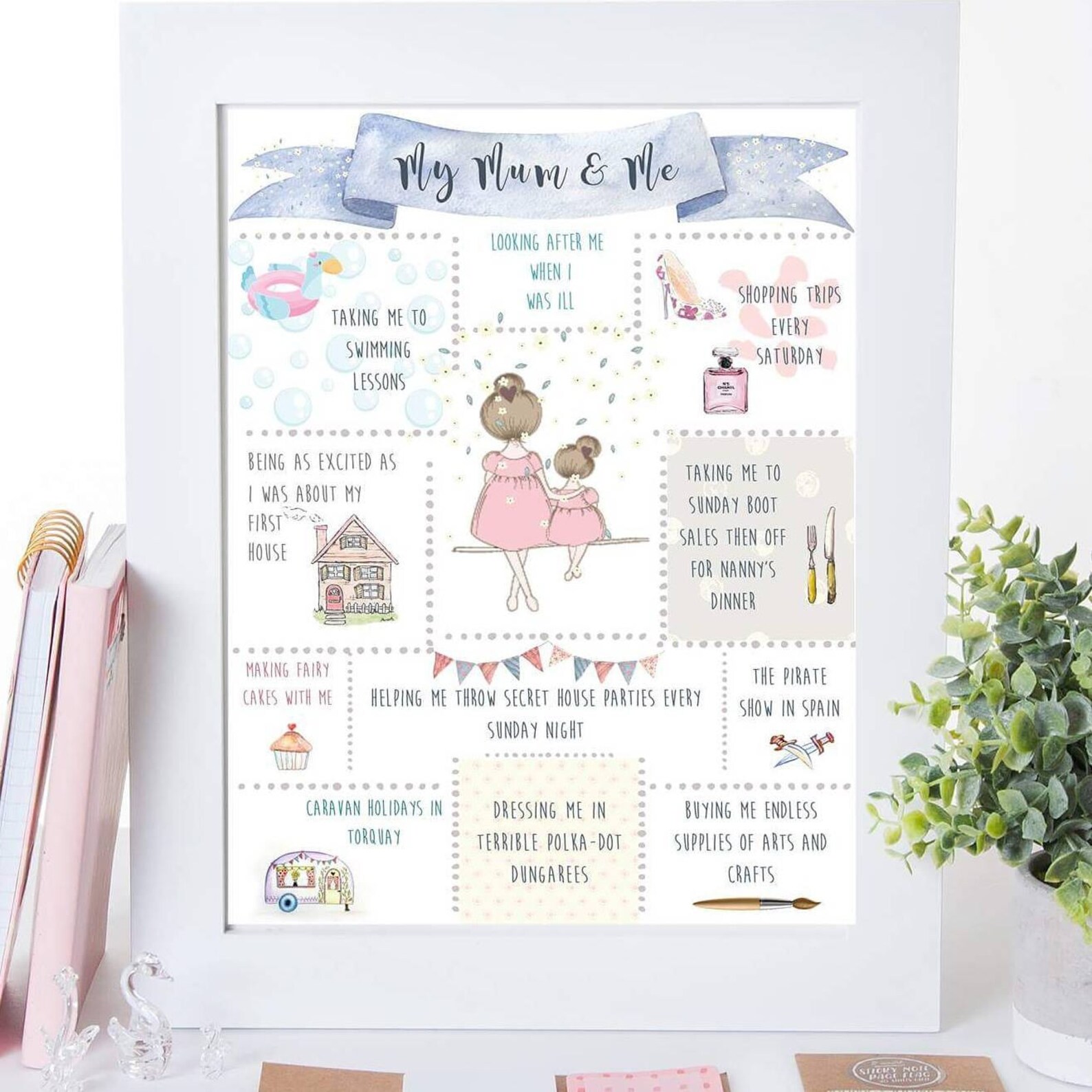 Personalised My Mum and Me Memory Print, Mother's Day Gift for Mum, Mum ...