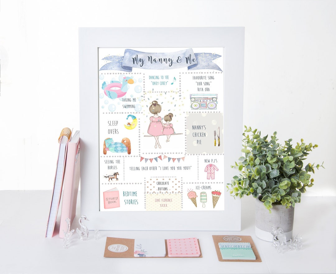My Nanny and Me, Mother's Day for Grandparents, Personalised ...