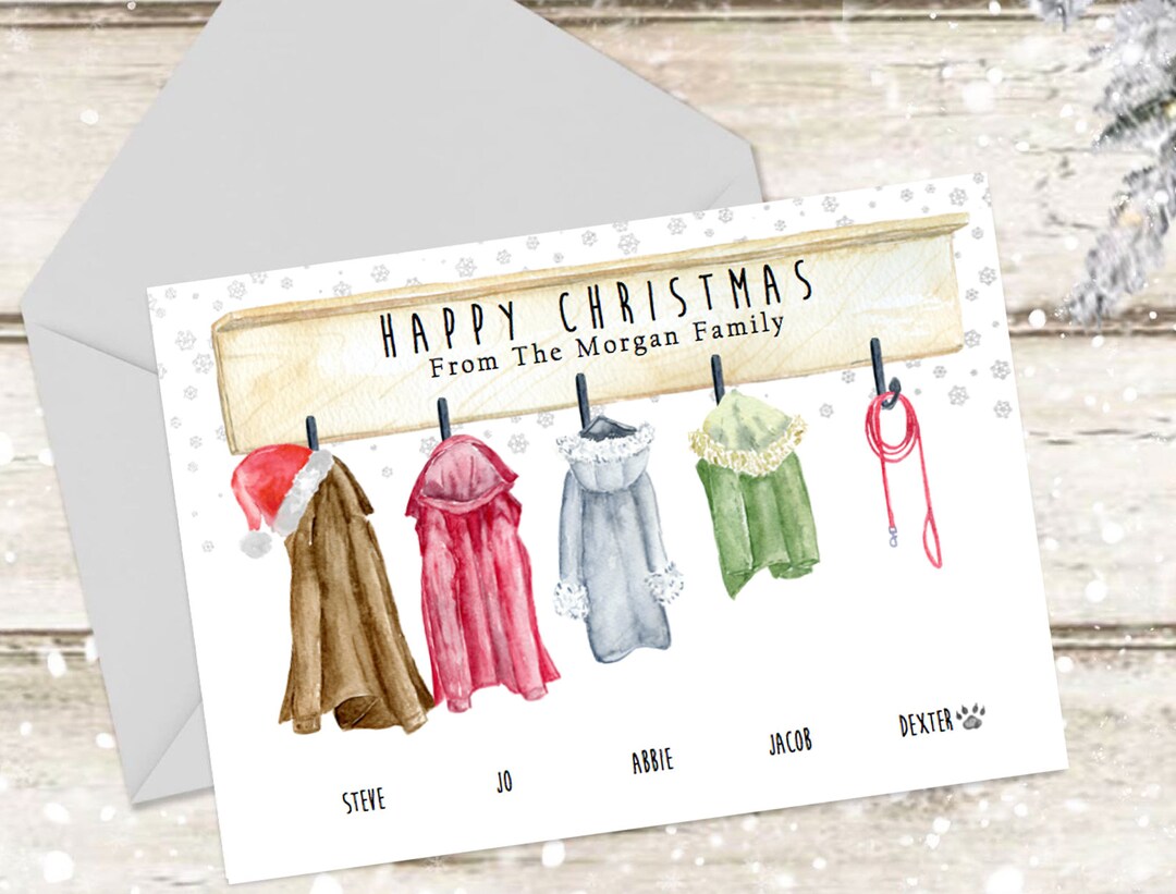 Custom Christmas Card, Family Portrait Illustration, Customized ...