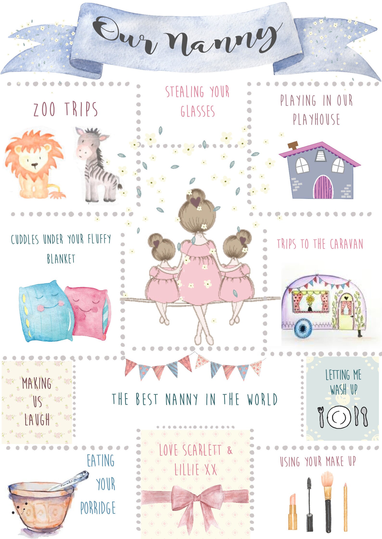 My Nanny and Me, Mother's Day for Grandparents, Personalised ...
